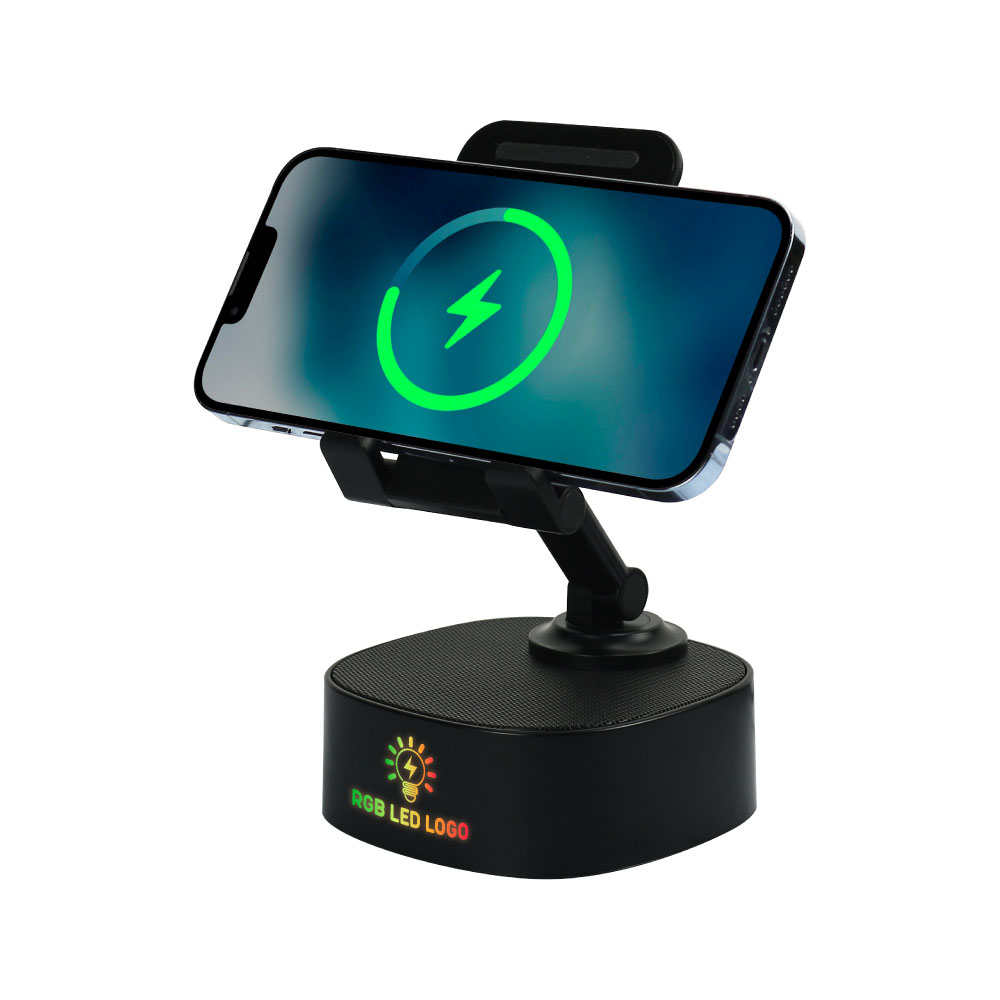 Wireless Fast Charger 15W with BT Speaker and RGB LED Logo ...
